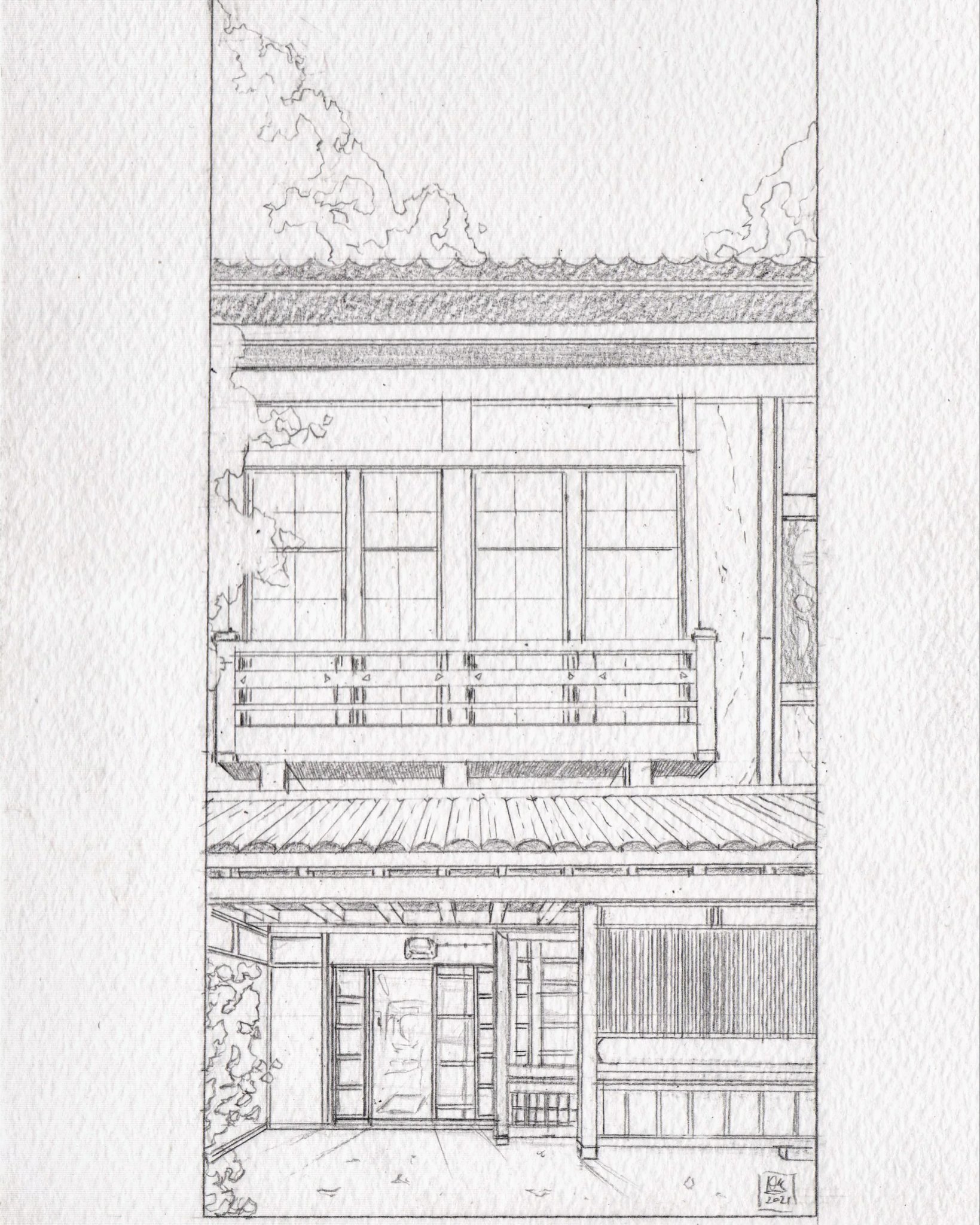 Traditional Japanese Architecture Drawing