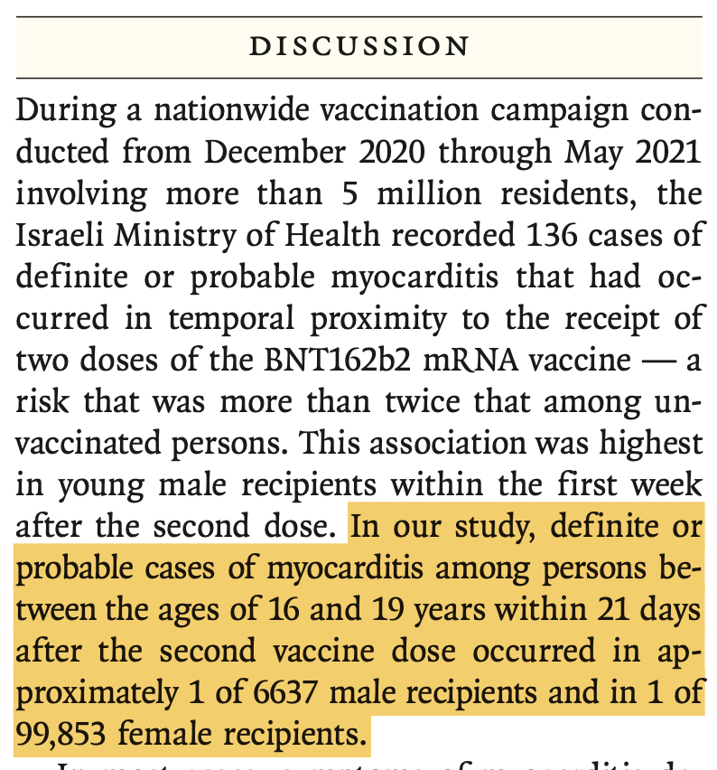 Just out in @NEJM: Two studies on myocarditis after vaccination with Pfizer Among 2.5 million ...