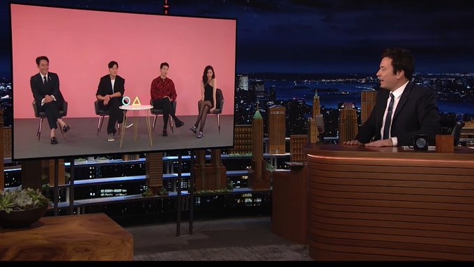 Squid Game cast plays American schoolyard games on The Tonight show ...