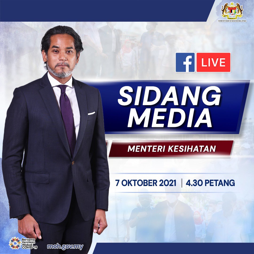 KKMalaysia🇲🇾😷 on Twitter: "Saksikan Sidang Media Menteri Kesihatan YB @Khairykj pada jam 4.30 ...