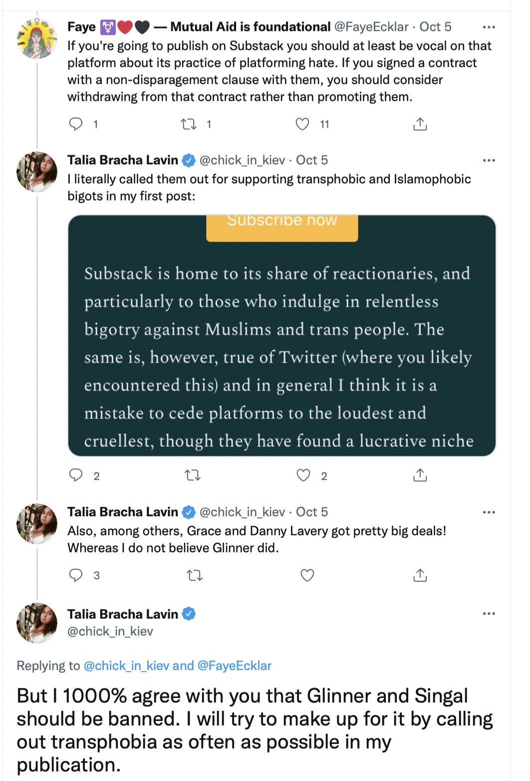 Glenn Greenwald on Twitter: "In response to complaints that she's writing on Substack, home to ...