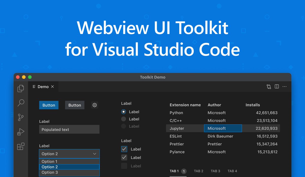 David Dossett on Twitter: "🎉 Introducing the Webview UI Toolkit for Visual Studio Code! 🛠 ...