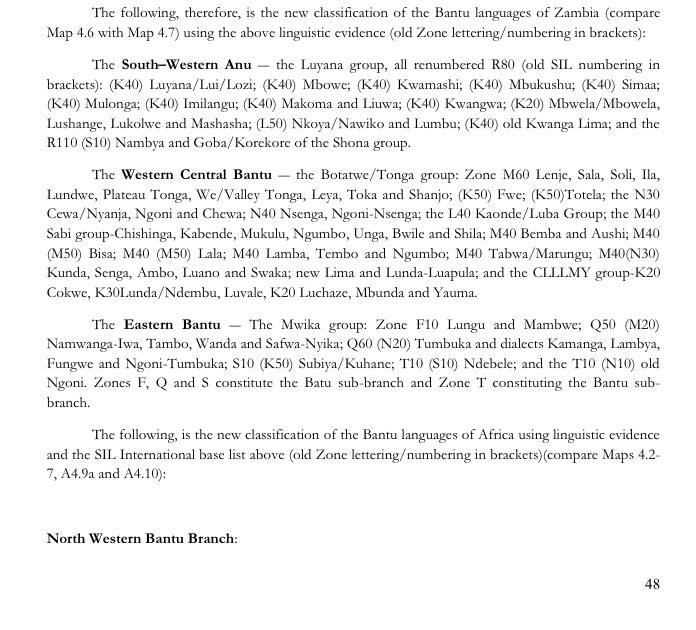 Thread with excerpts from “The Prehistory of the 73+ Bantu Languages ...