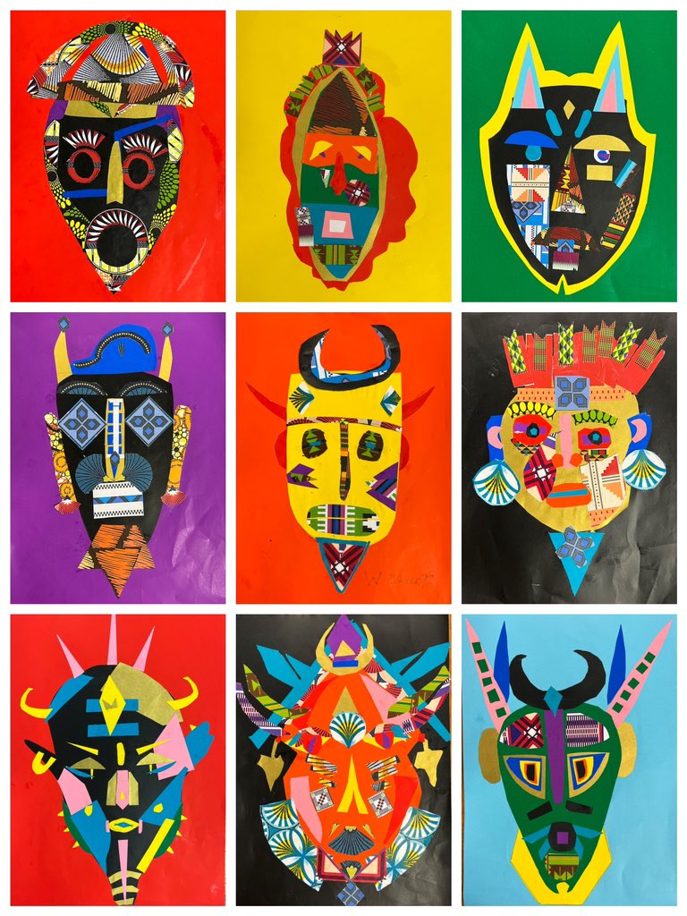 African Masks Drawings For Kids