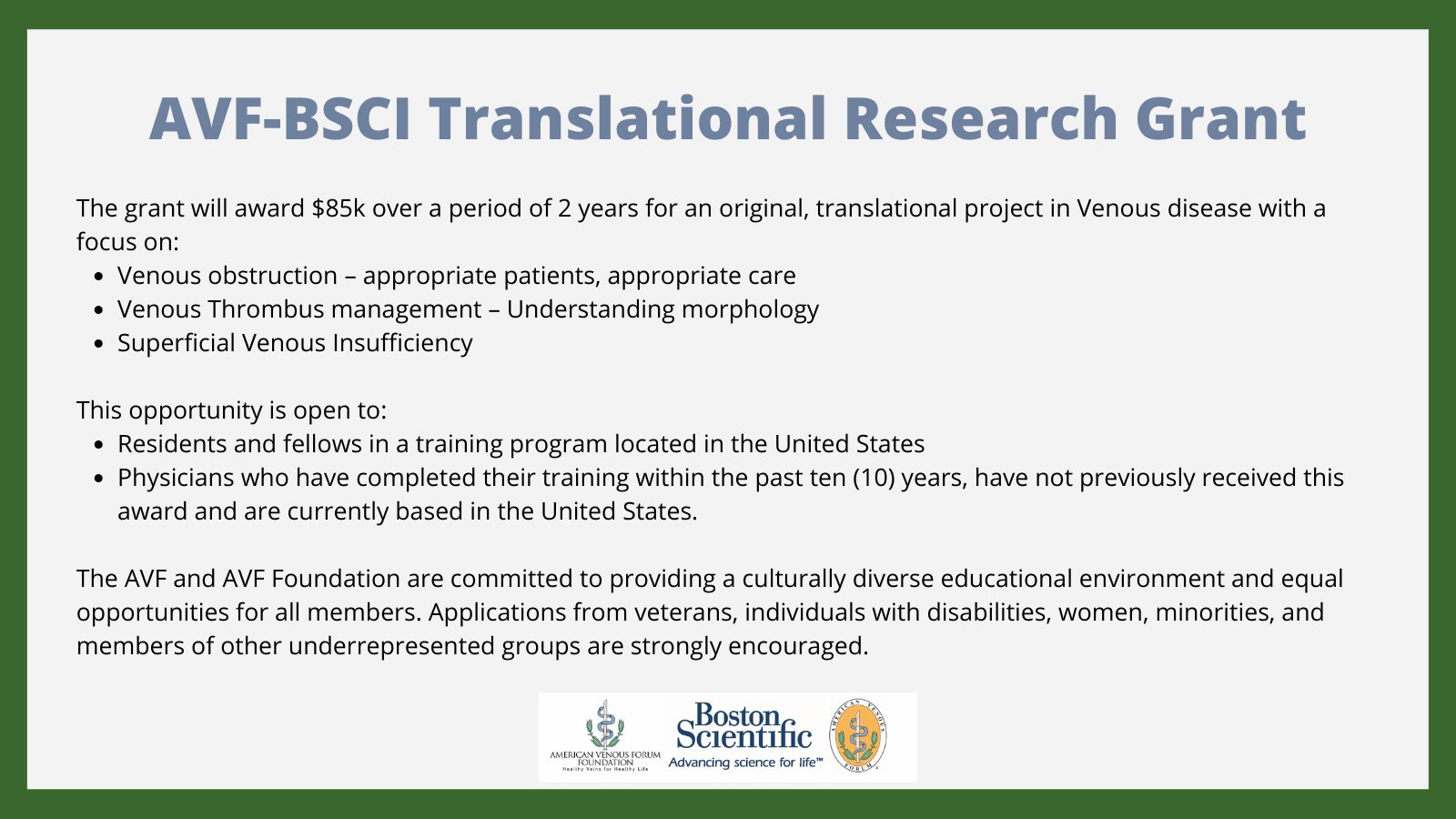 American Venous Forum | AVF on Twitter: "Apply today for the the 2022 AVF – Boston Scientific ...