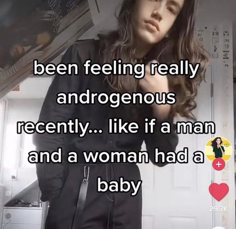 reactions on Twitter: "been feeling really androgynous recently like if a man and a woman had a ...
