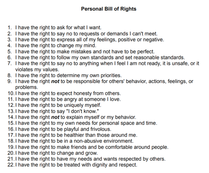 Bill Of Rights List 1 10