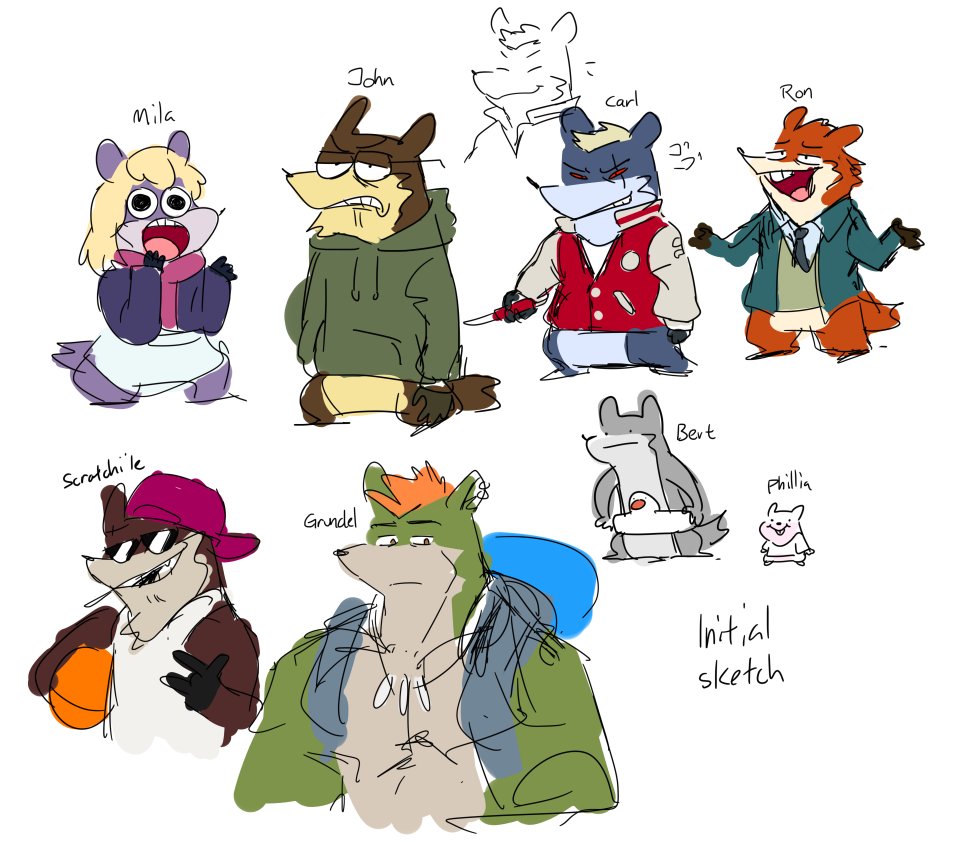「I suddenly remember I created a set of stoats OCs back in 20」Yeellowの漫画
