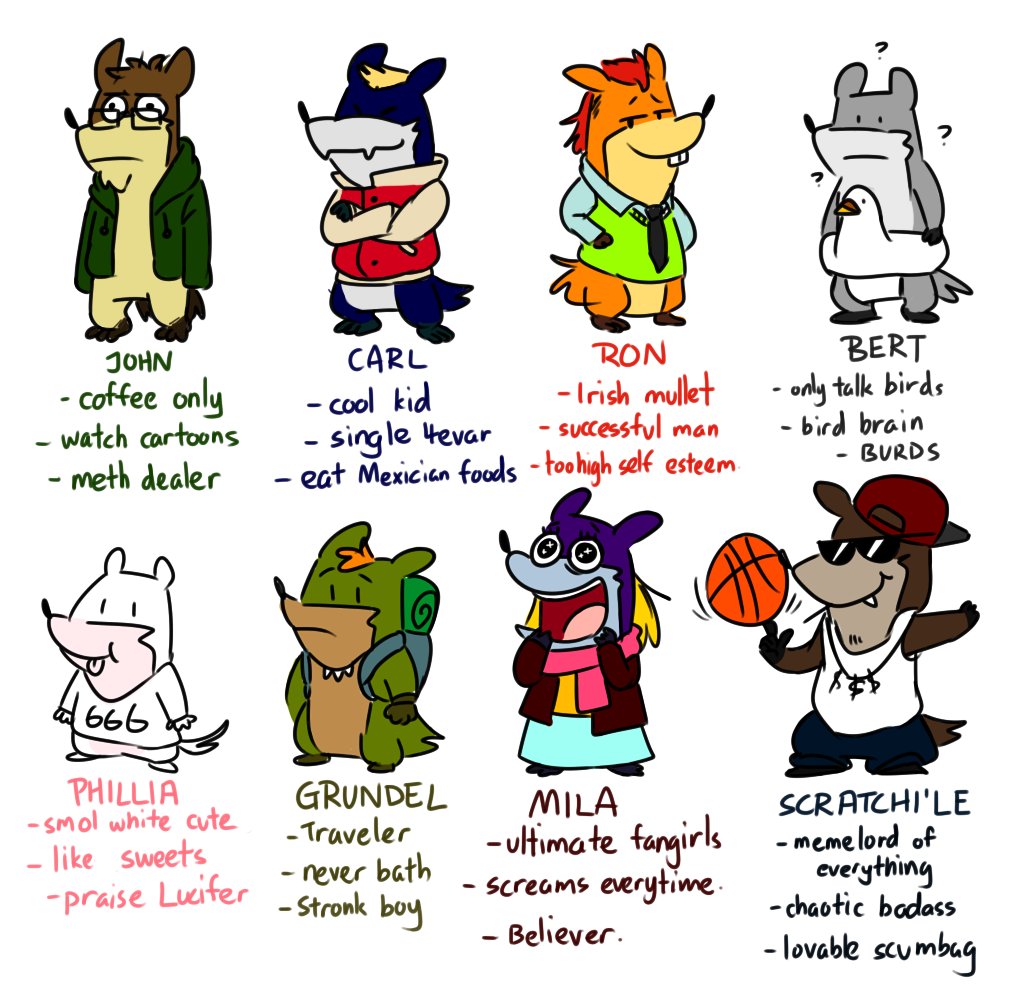 「I suddenly remember I created a set of stoats OCs back in 20」Yeellowの漫画