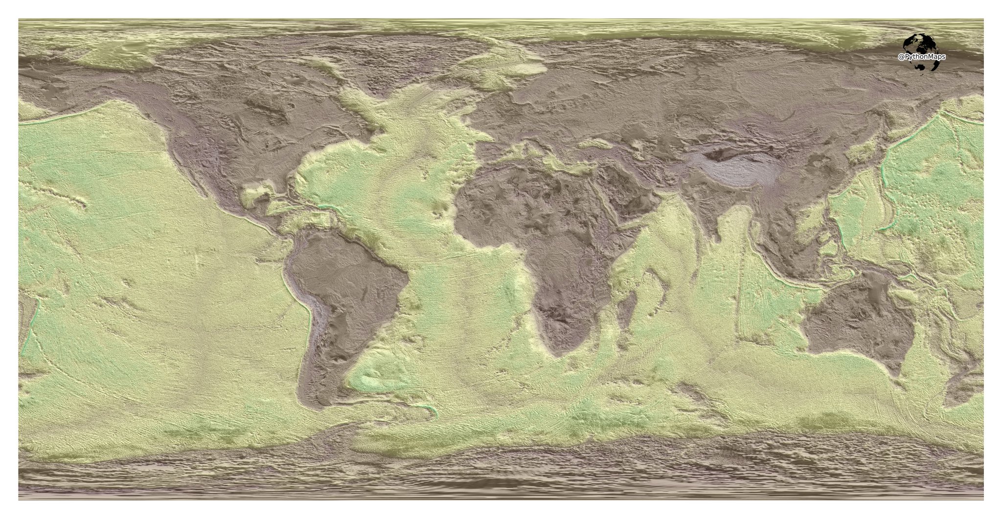 Python Maps On Twitter What Would The World Look Like Without Water This Is A Map Combining 7016