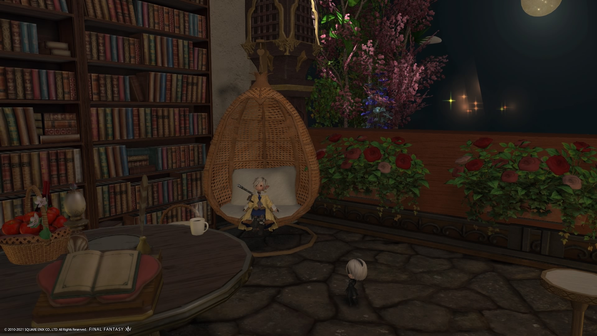 AXIA@ FF14_Atmos/Masamune/Ridill on Twitter: "個室でも(ﾊﾟｼｬ) 中秋の名月を受けてこんな感じに。(動画見て少し加工(雲追加）) FCハウスに ...