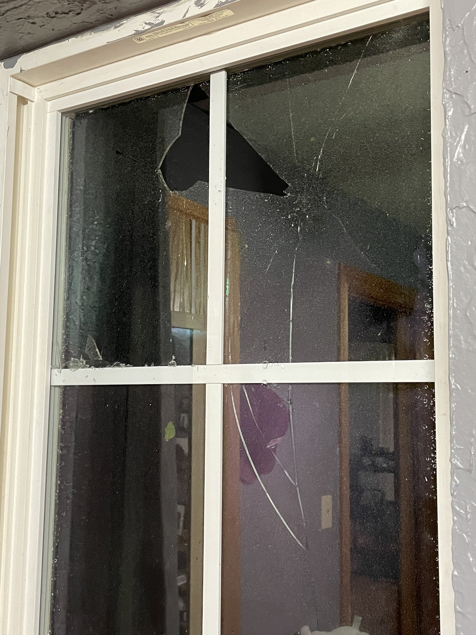 Shattered House Window