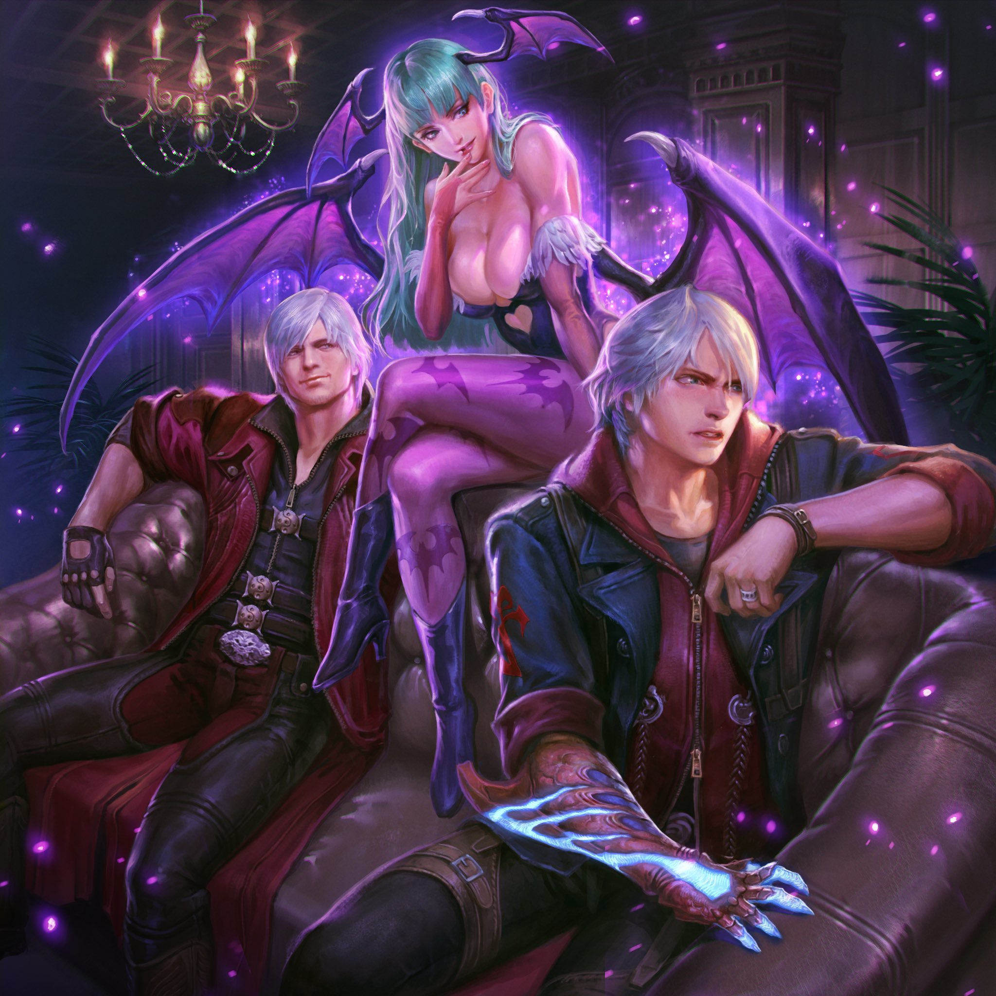 天 Fighters Generation 🎃 on Twitter: "💜 Dante, Morrigan & Nero illustration from TEPPEN. # ...