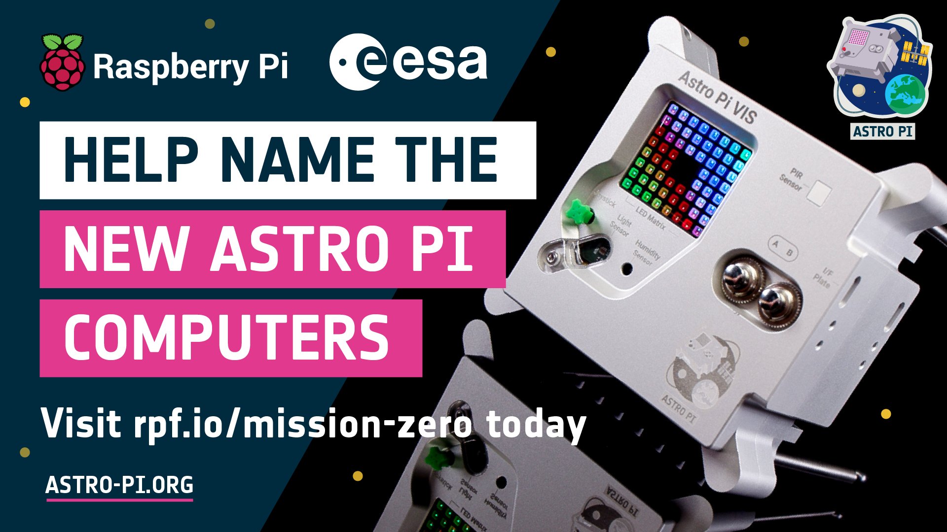 Astro Pi on Twitter: "This year, everyone entering #MissionZero has the chance to help us name ...