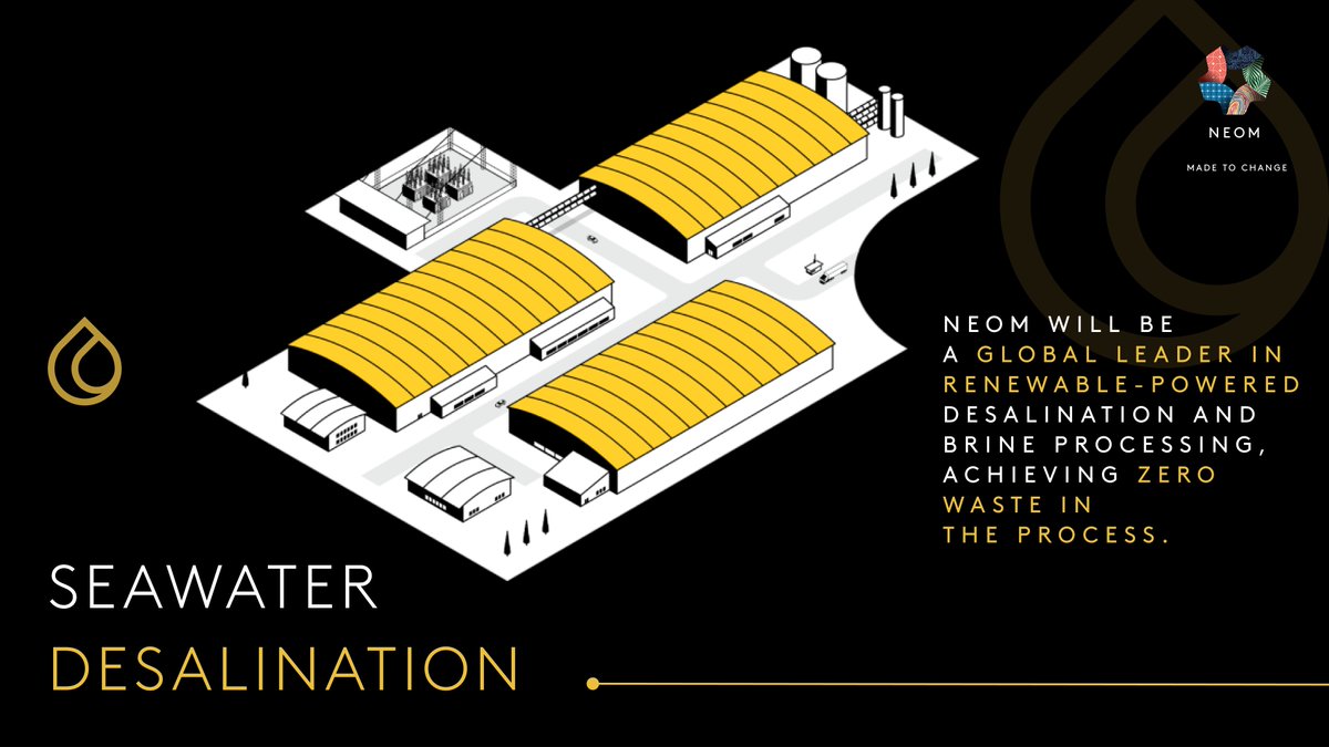 Water is life. 💧🌱 NEOM will convert seawater into fresh water using ...