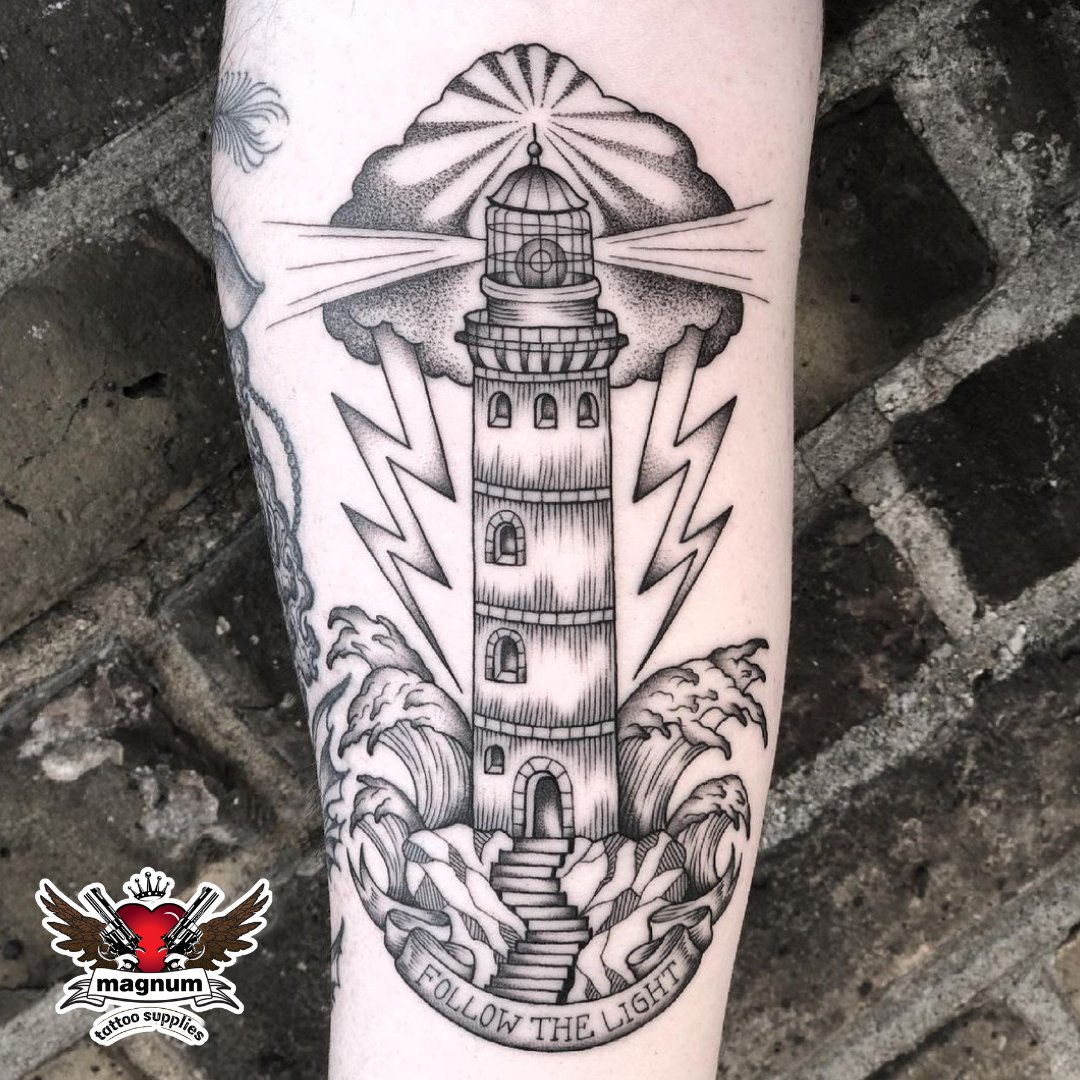 Neo Traditional Lighthouse Tattoo My Neo Traditional Take On A...