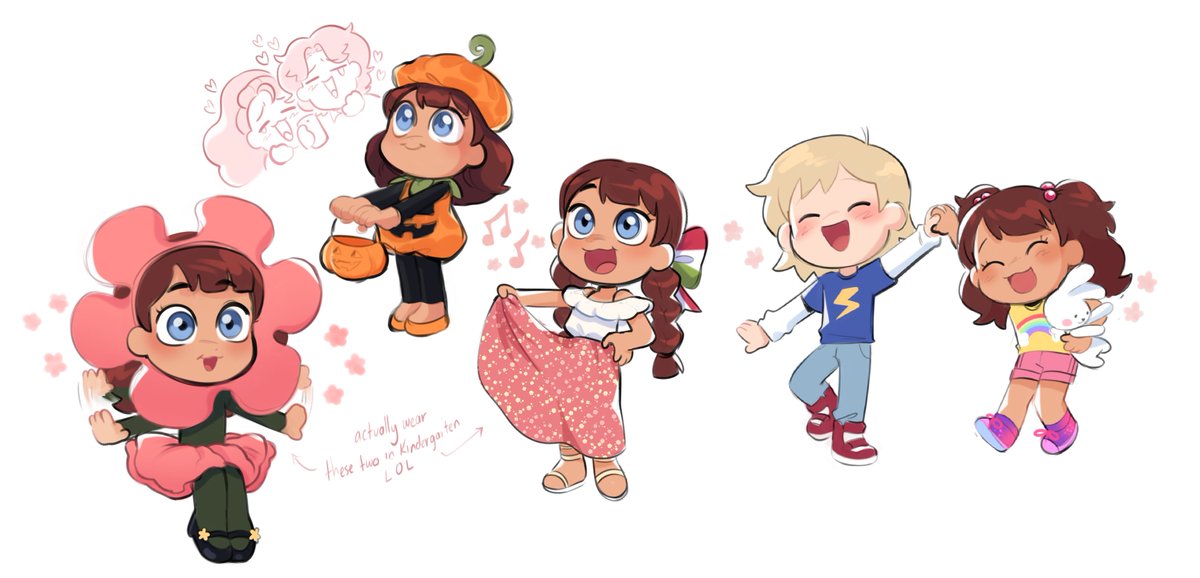 「colored sketches i made this weekend of 」|chibi 🌸🌷🌼🪷のイラスト