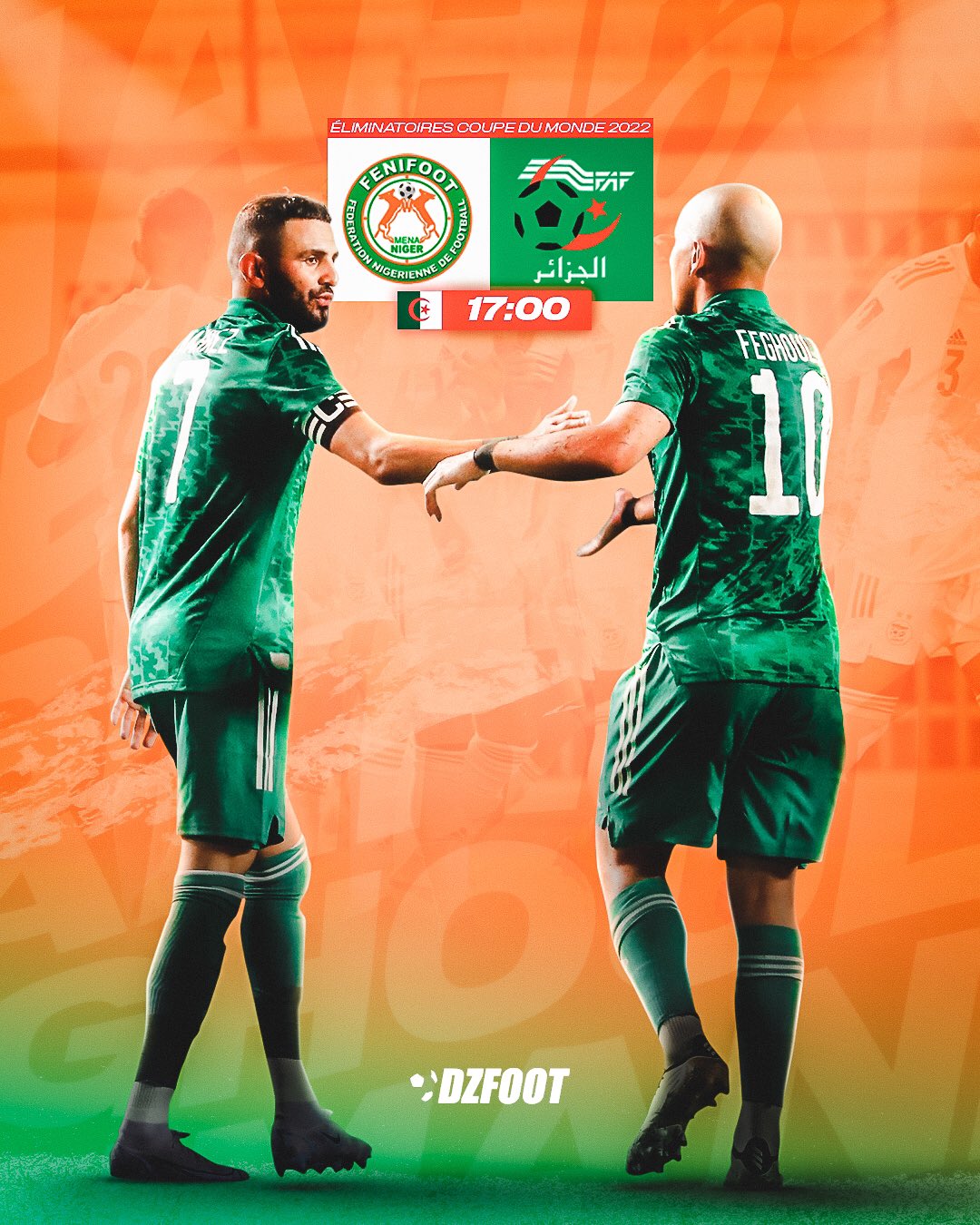 DZfoot on Twitter: "⚽️ JOUR DE MATCH ! ⚡️Niger 🇳🇪 - Algérie 🇩🇿 🏟 Stade Général-Seyni-Kountché ...