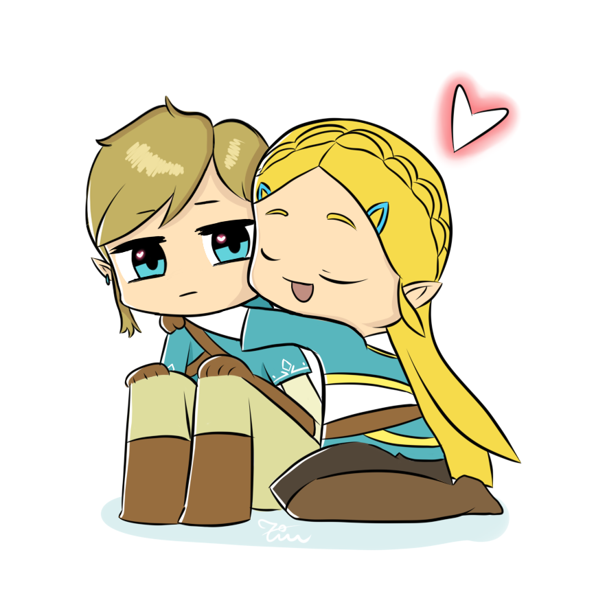 Link And Zelda Chibi Love