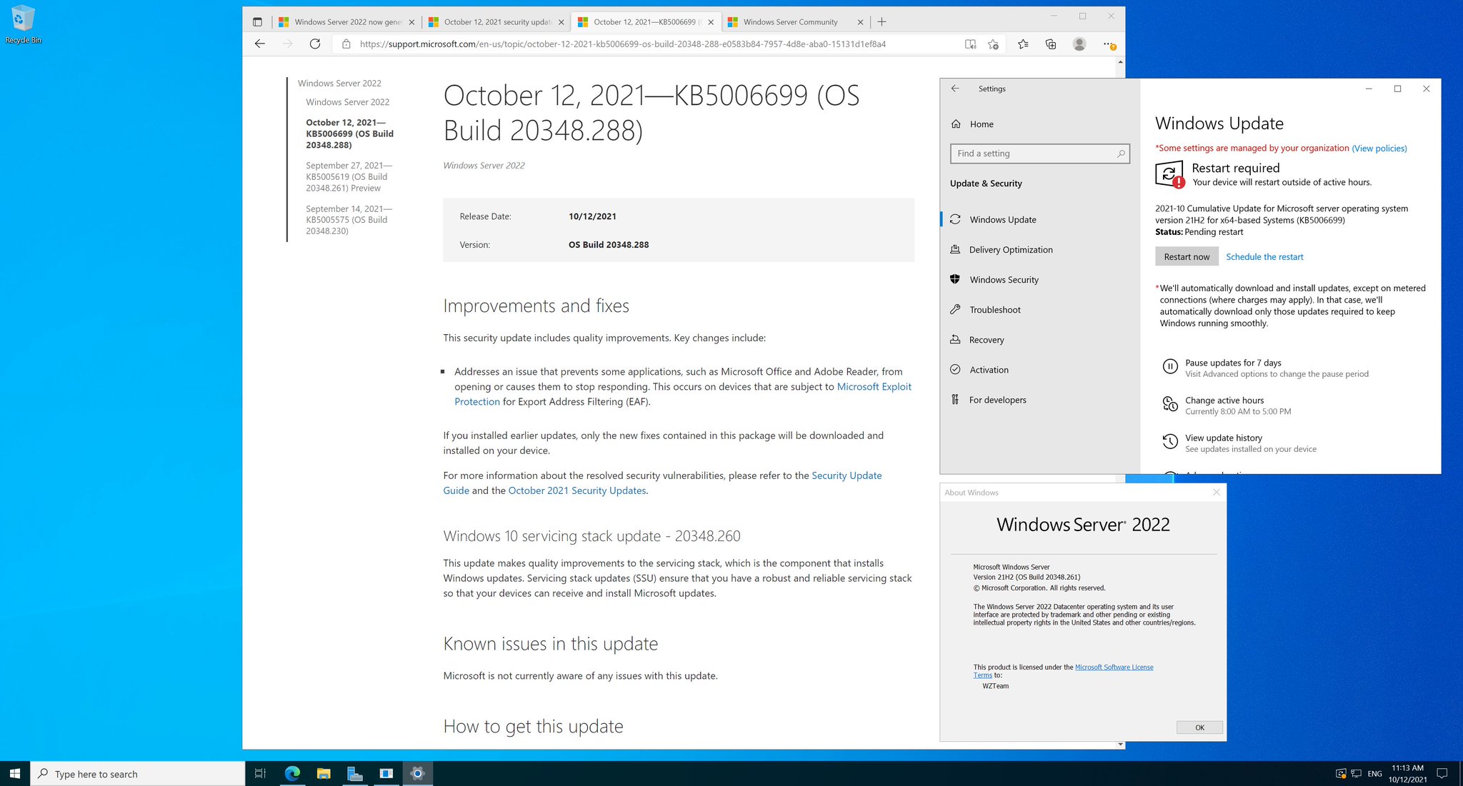 🔮WZor👁️ on Twitter: "🎯October 12, 2021 Microsoft Releasing #CumulativeUpdate #KB5006699👉 https ...