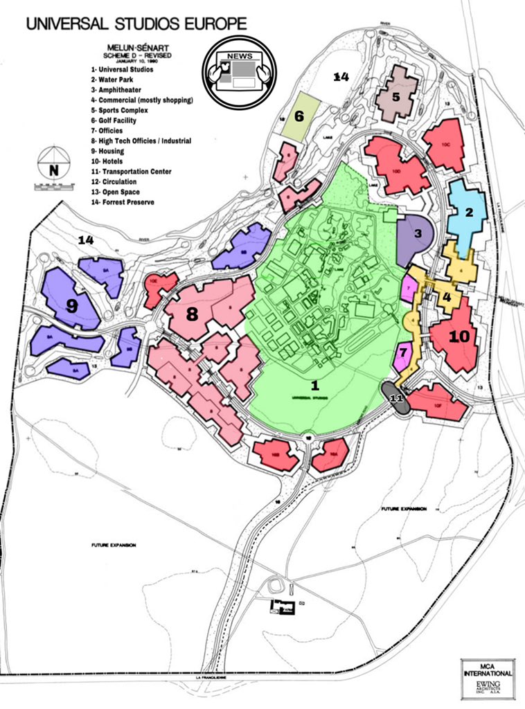 Universal Studios Hollywood Map 1990