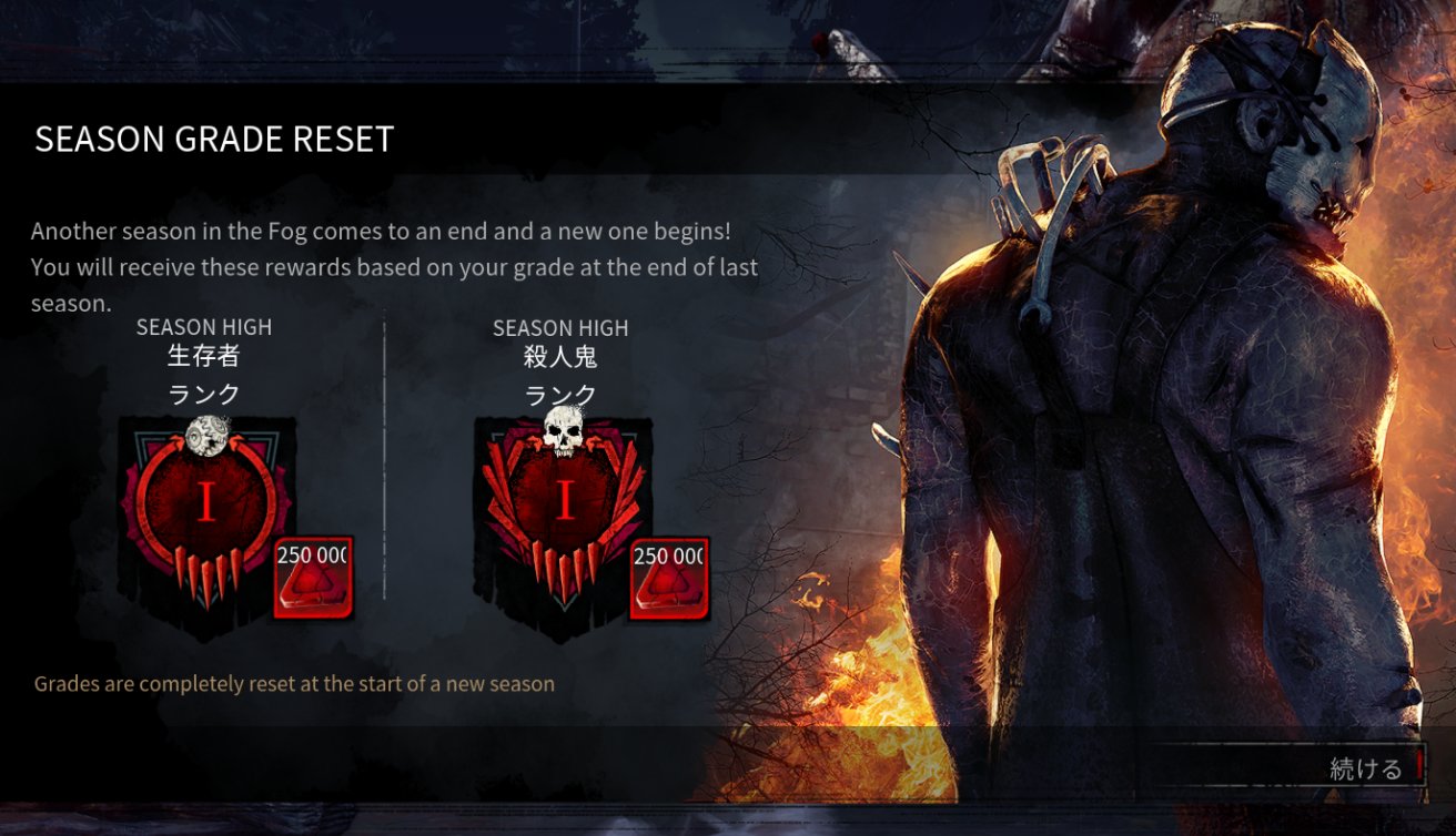 DbD攻略班@神ゲー攻略 on Twitter: "【ランリセがAM9時に実施！】 10月13日のAM9時にランク(グレード)リセットが行われました\\\(۶ ᐛ )۶//／／ グレードに応じ ...