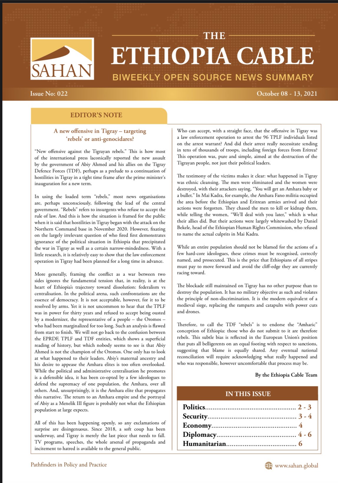 Sahan Research on Twitter: "Today's editorial on Sahan’s Ethiopia Cable focuses on the ...