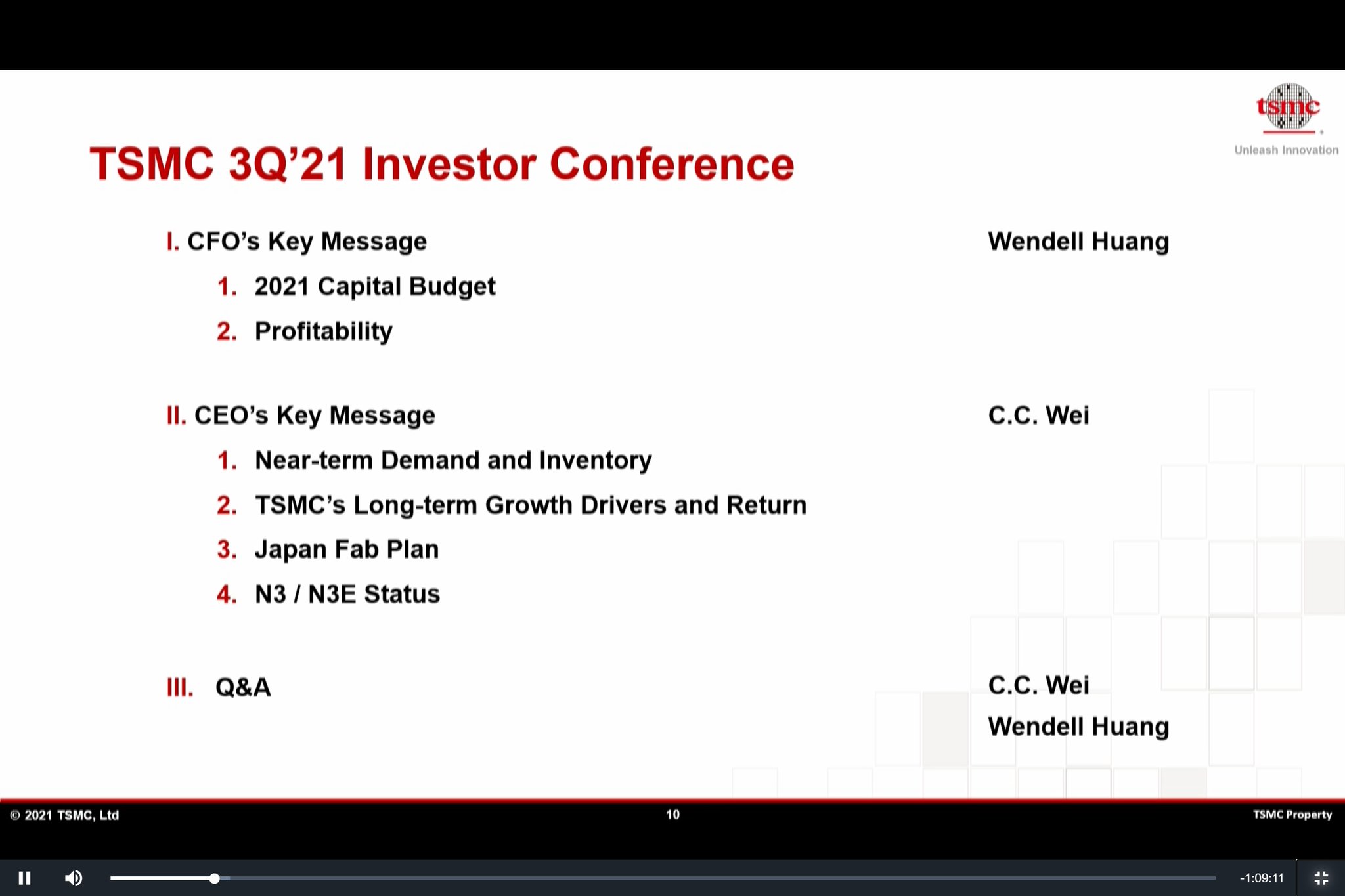 OGAWA, Tadashi on Twitter: "=> TSMC 3Q/2021, Oct 14, 2021 https://t.co/oUVj0SYijH Replay https ...
