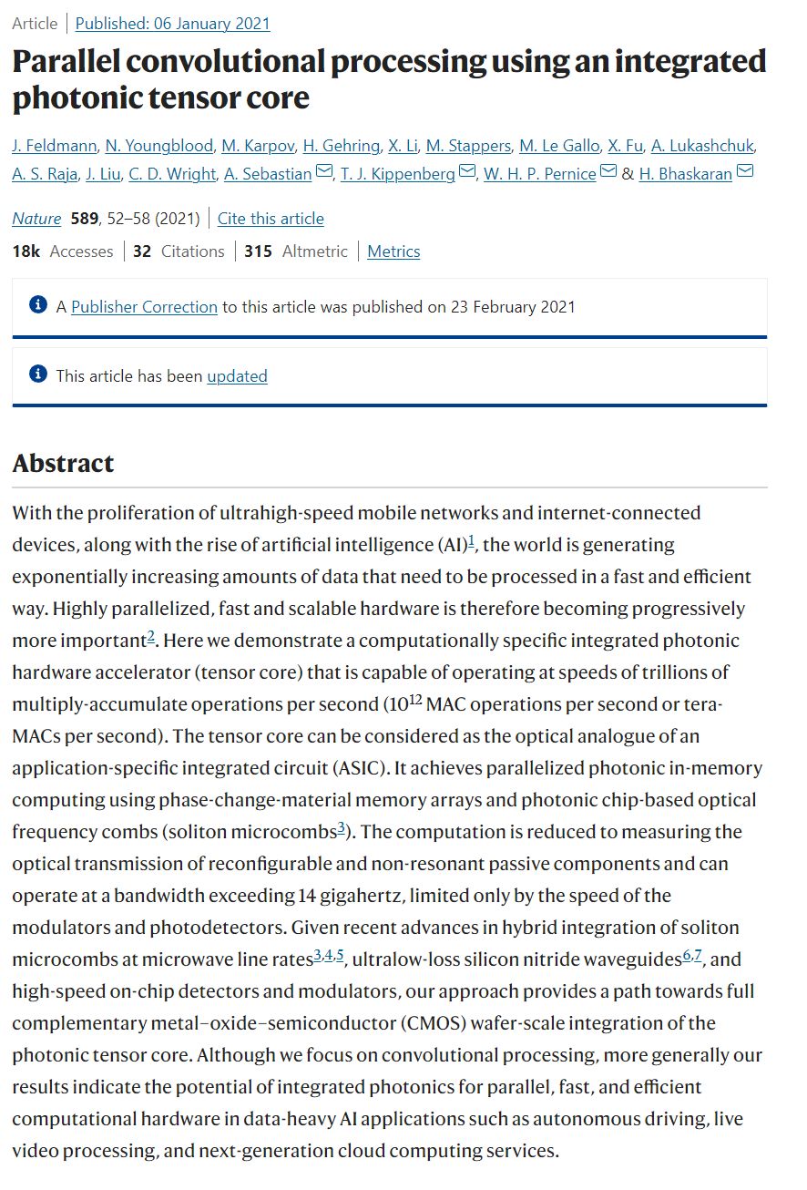 OGAWA, Tadashi on Twitter: "=> "Parallel convolutional processing using an integrated photonic ...