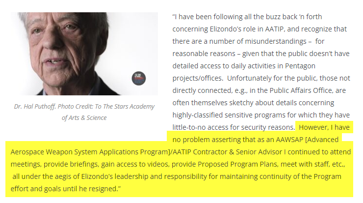 John Greenewald, Jr. on Twitter: "James Lacatski: "[@LueElizondo] had NO contractor support ...