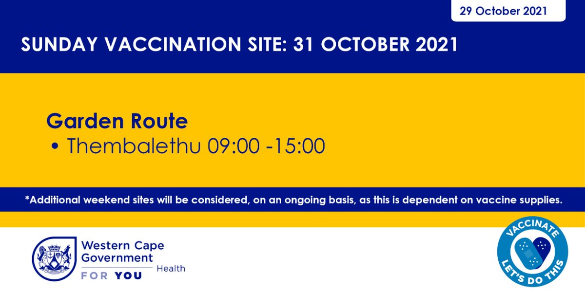 SA #VaccineRollout: Sunday vaccination available for walk-ins on 31st ...