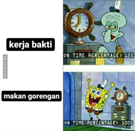 Memes Kerja Bakti Malaz. Duitnya Haram Lahelu