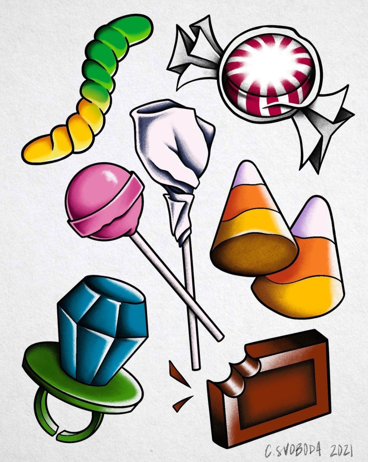 Candy Tattoo Drawing