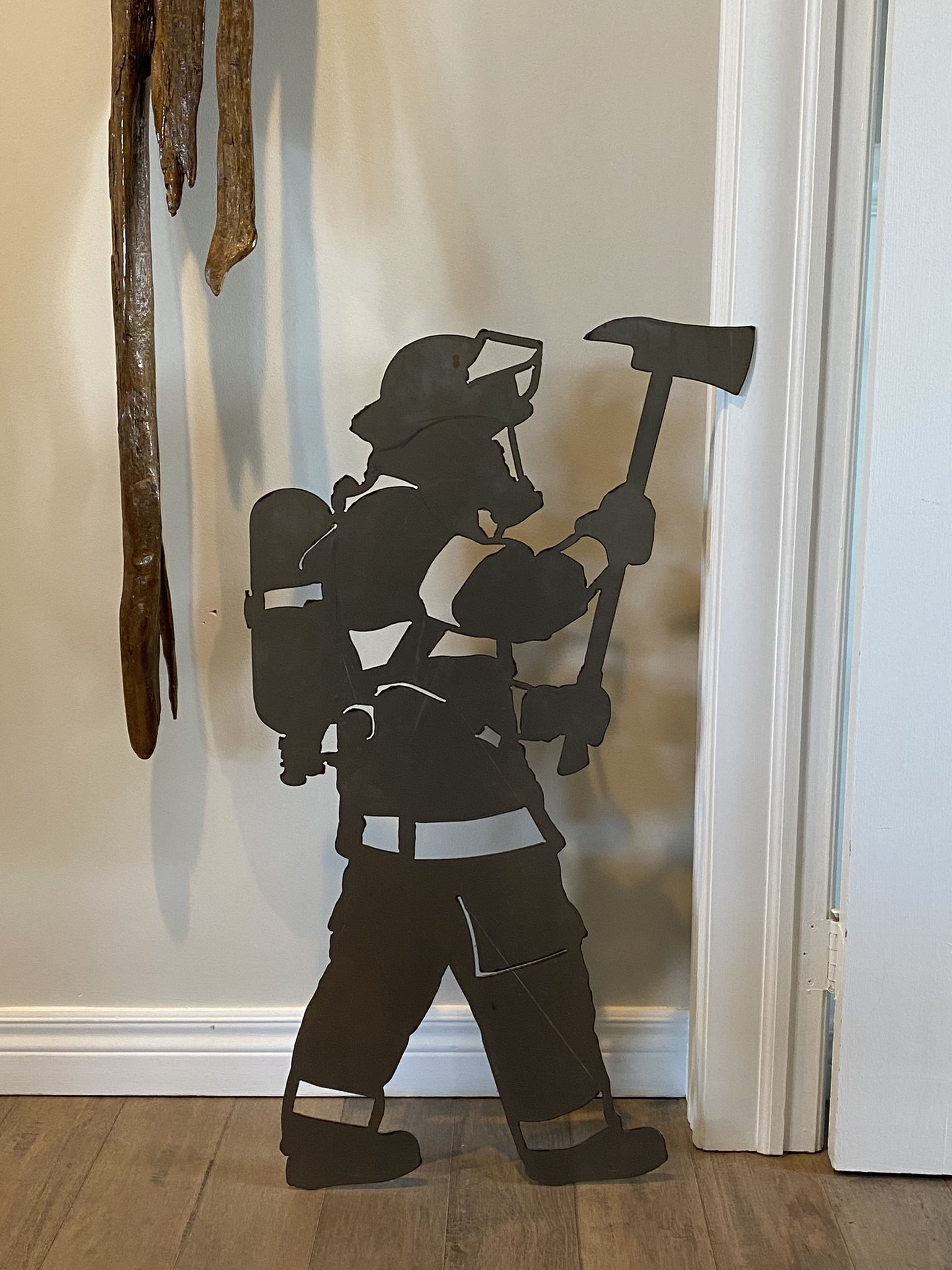 Firefighter Silhouette Painting
