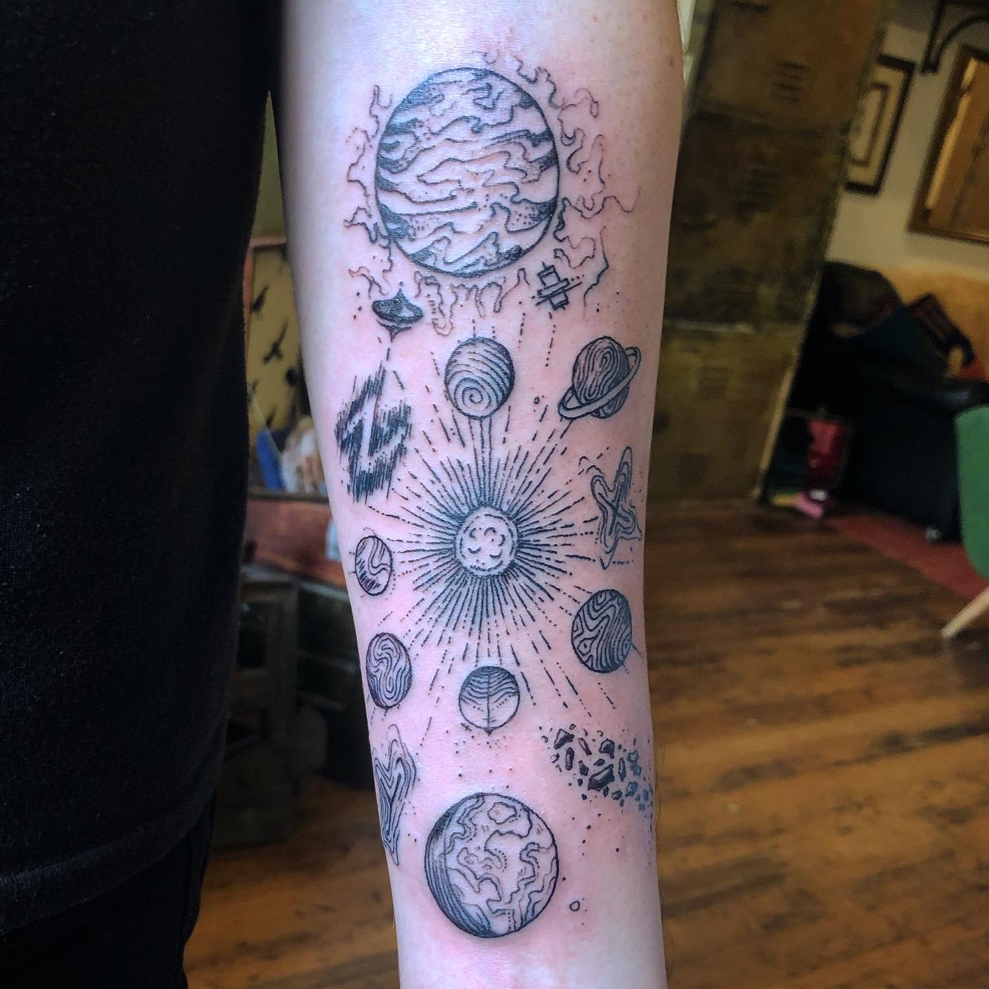 Solar System And Star Tattoos Today's Star New Arm Planet Tattoo