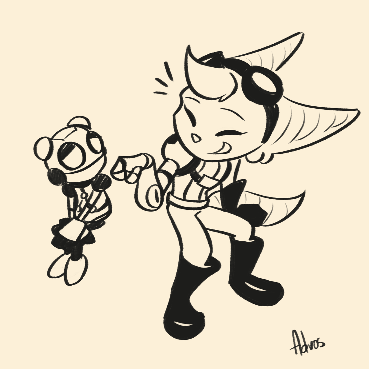 「Rivet and Kit doodle 」|Advosのイラスト