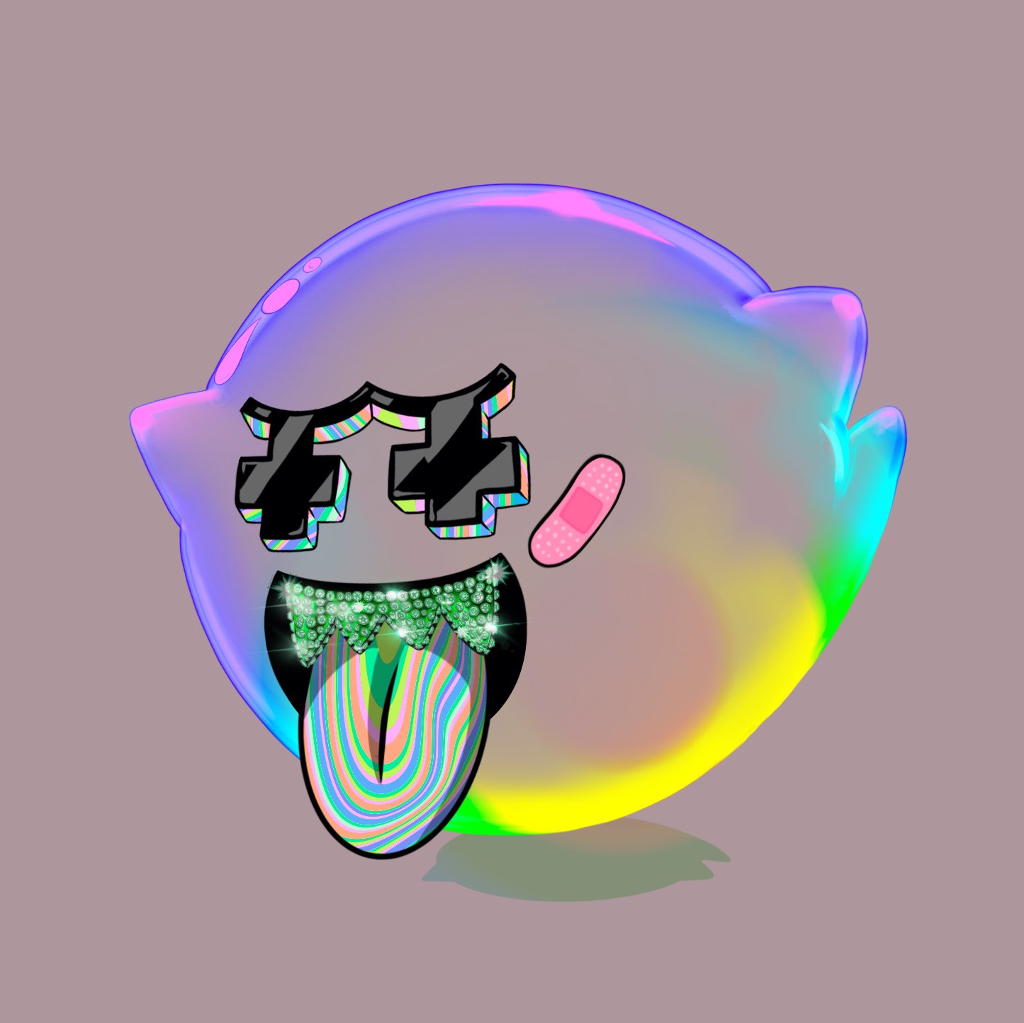 Pink Dolphin Ghost Background