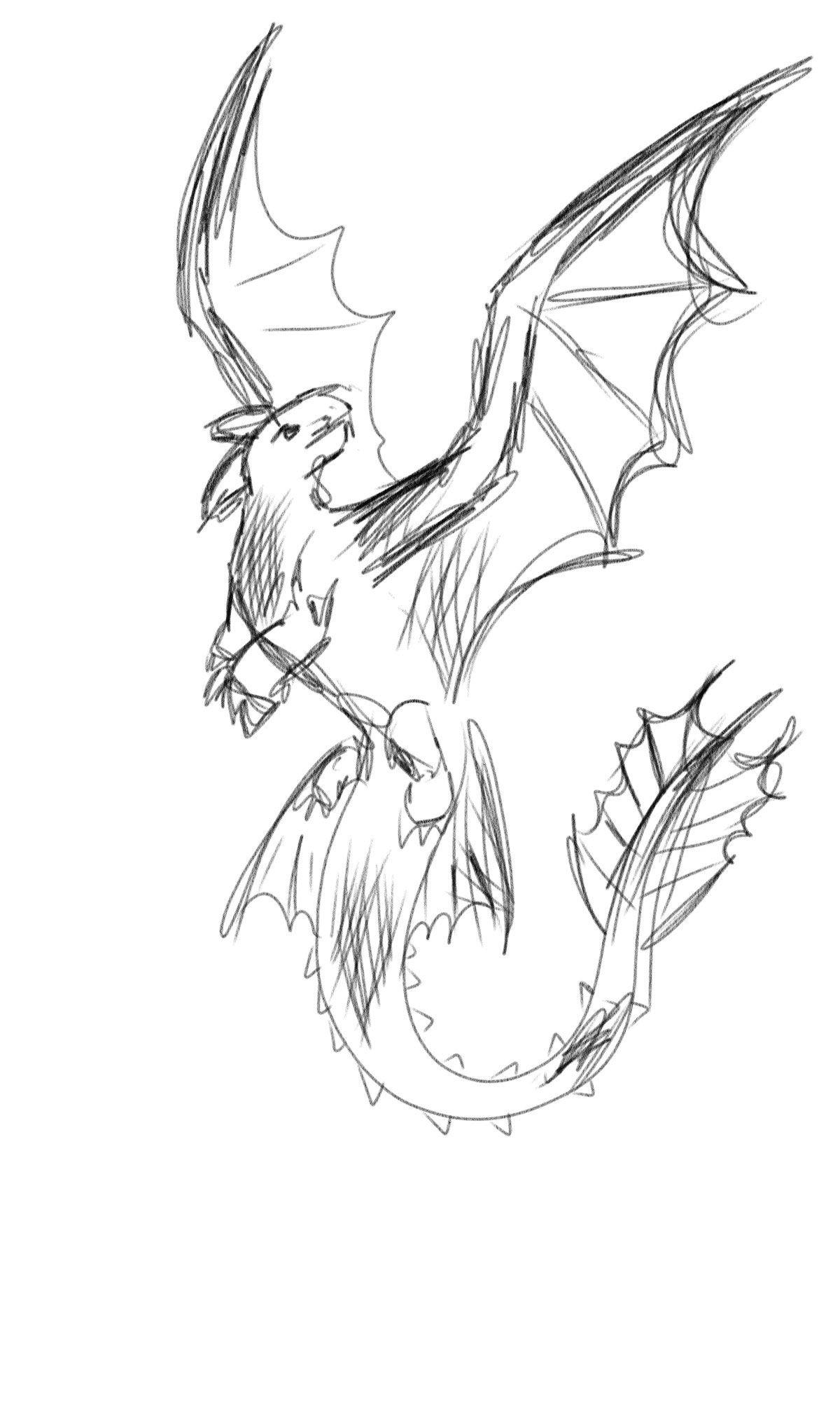 Toothless Flying Drawing