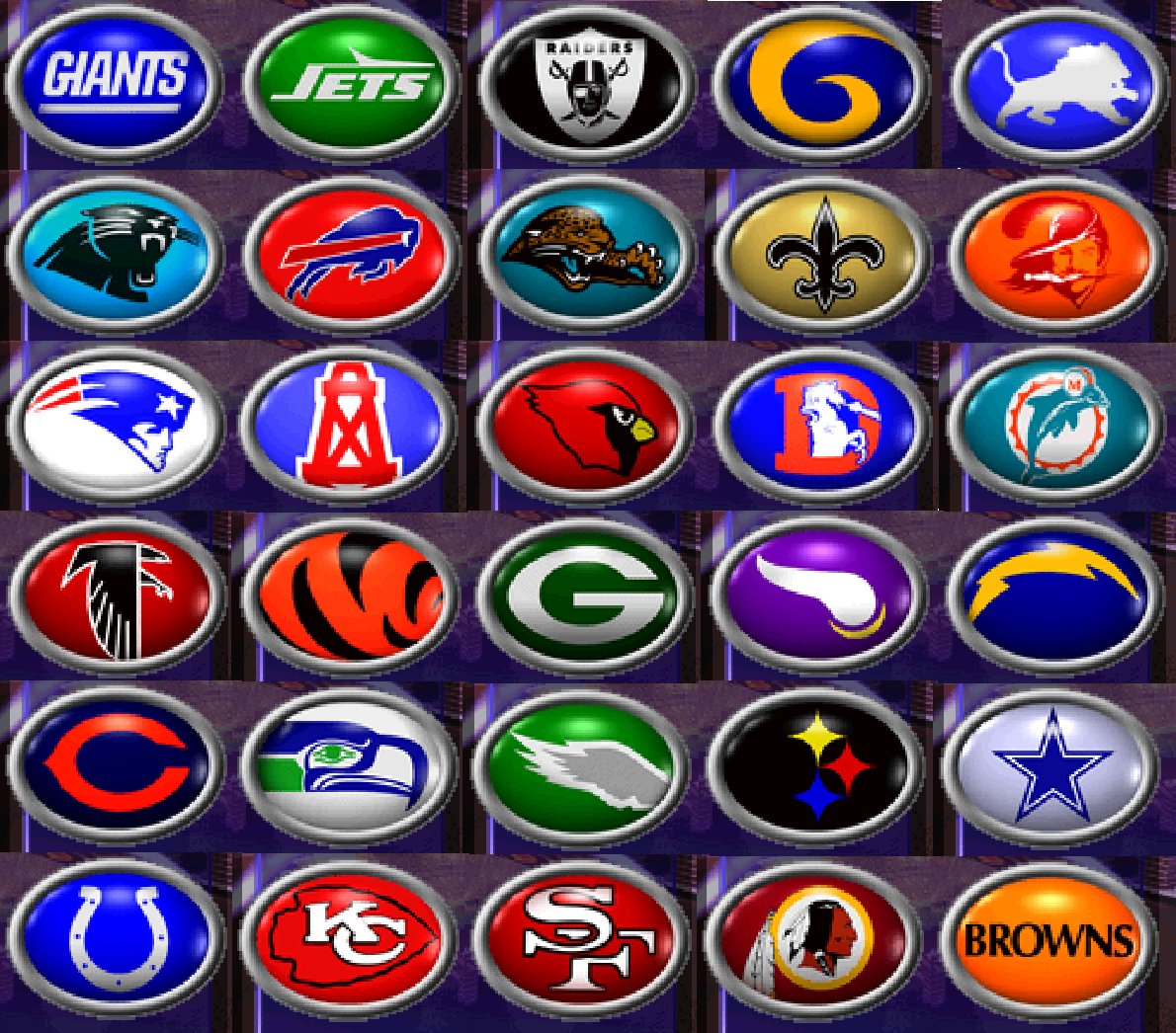 1990 Nfl Team Logos