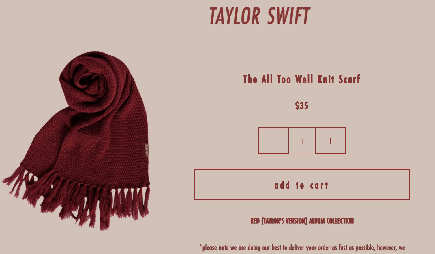Taylor Swift Scarf