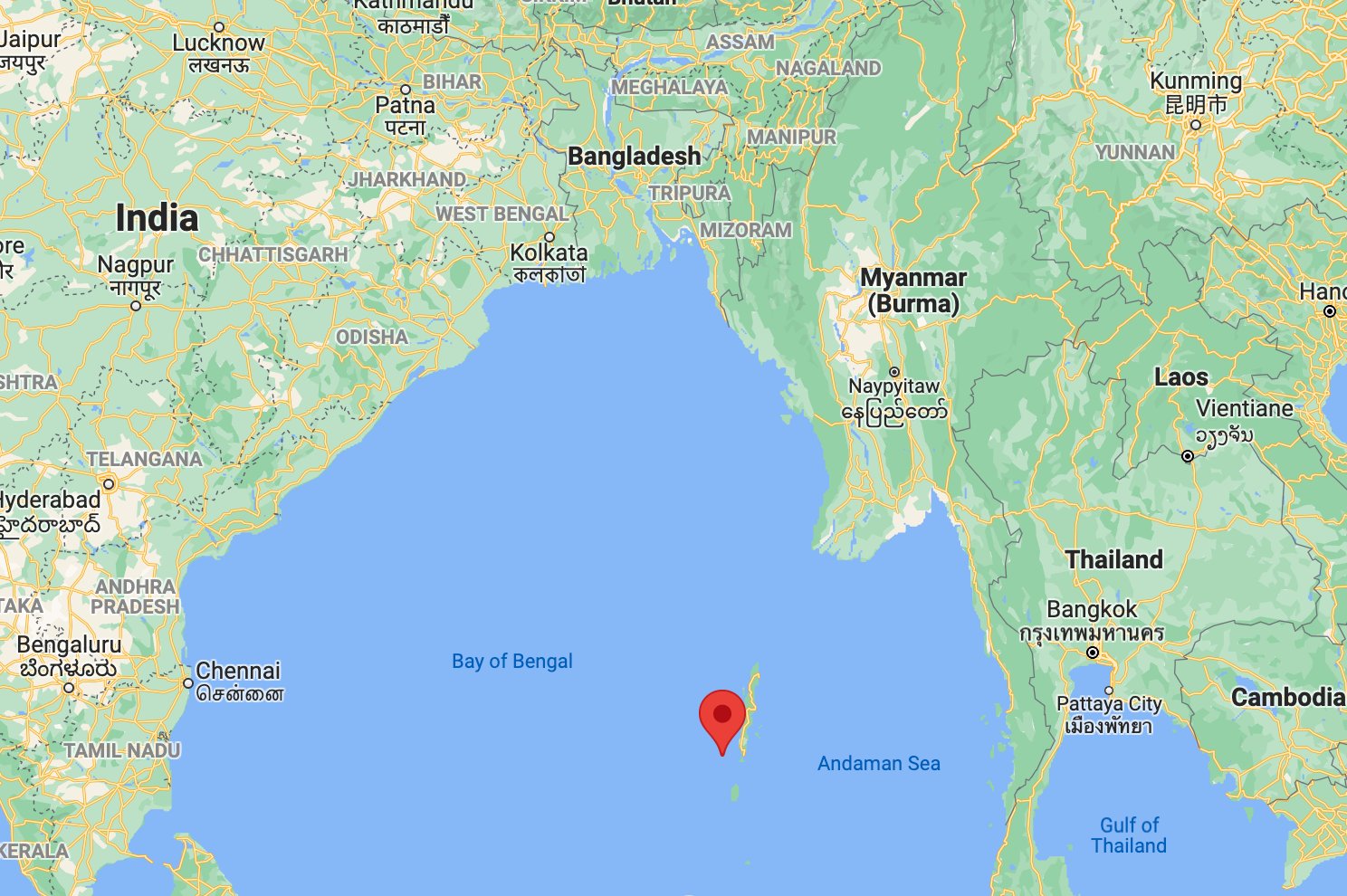 Sentinelese Island Map