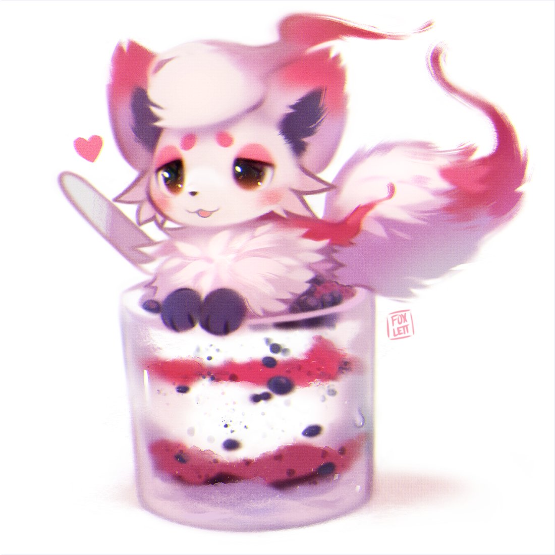 ポケモン「zorua parfait! 🍓🫐 #pokemon 」|sarah 🦊🌈のイラスト