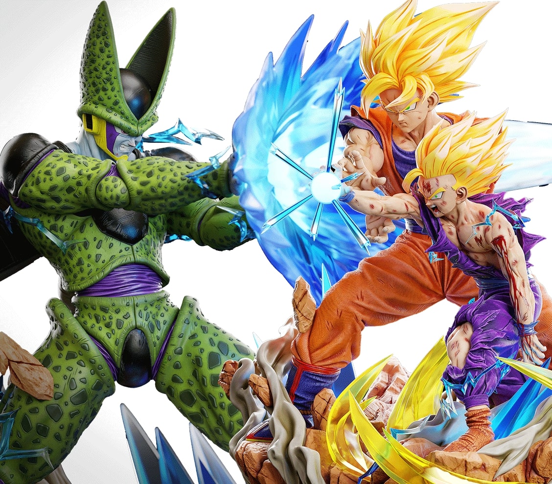 Goku Cell Y Gohan Goku & Wounded Gohan VS Cell | Dragon Ball Z