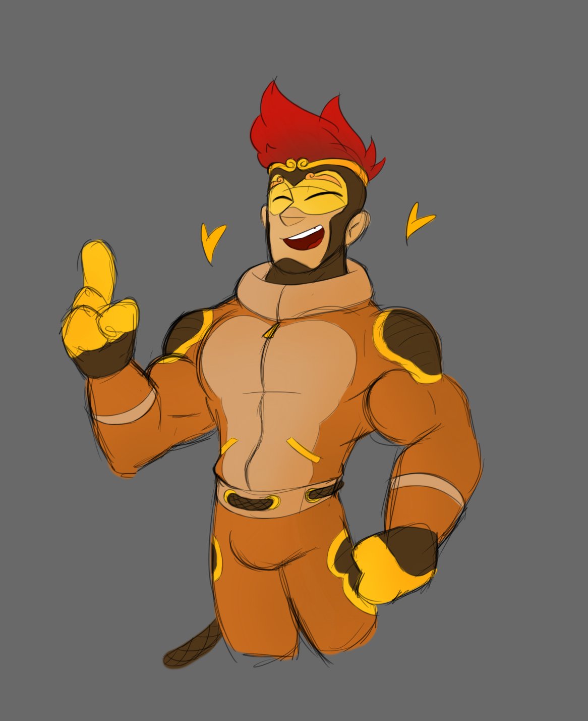 Muscular Monkey Cartoon