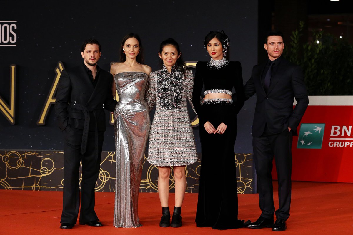 The cast of #Eternals at the Premiere in Rome. #eternals Kit Harington ...