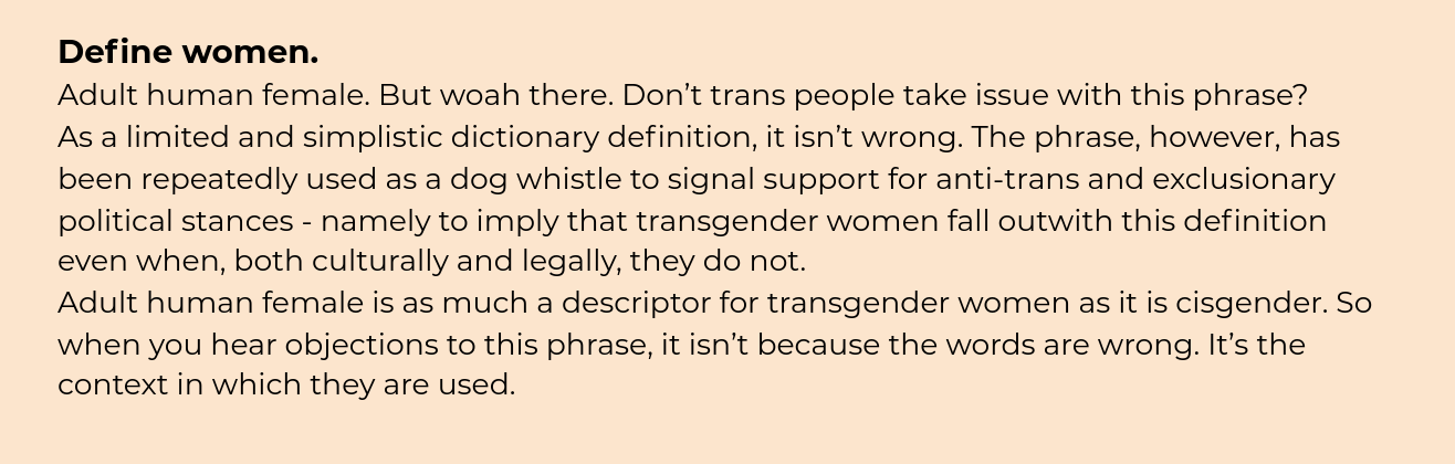 Steph Paton 🍂 on Twitter: "Define 'woman'. 2/14 https://t.co/UyzGMz9iPQ" / Twitter