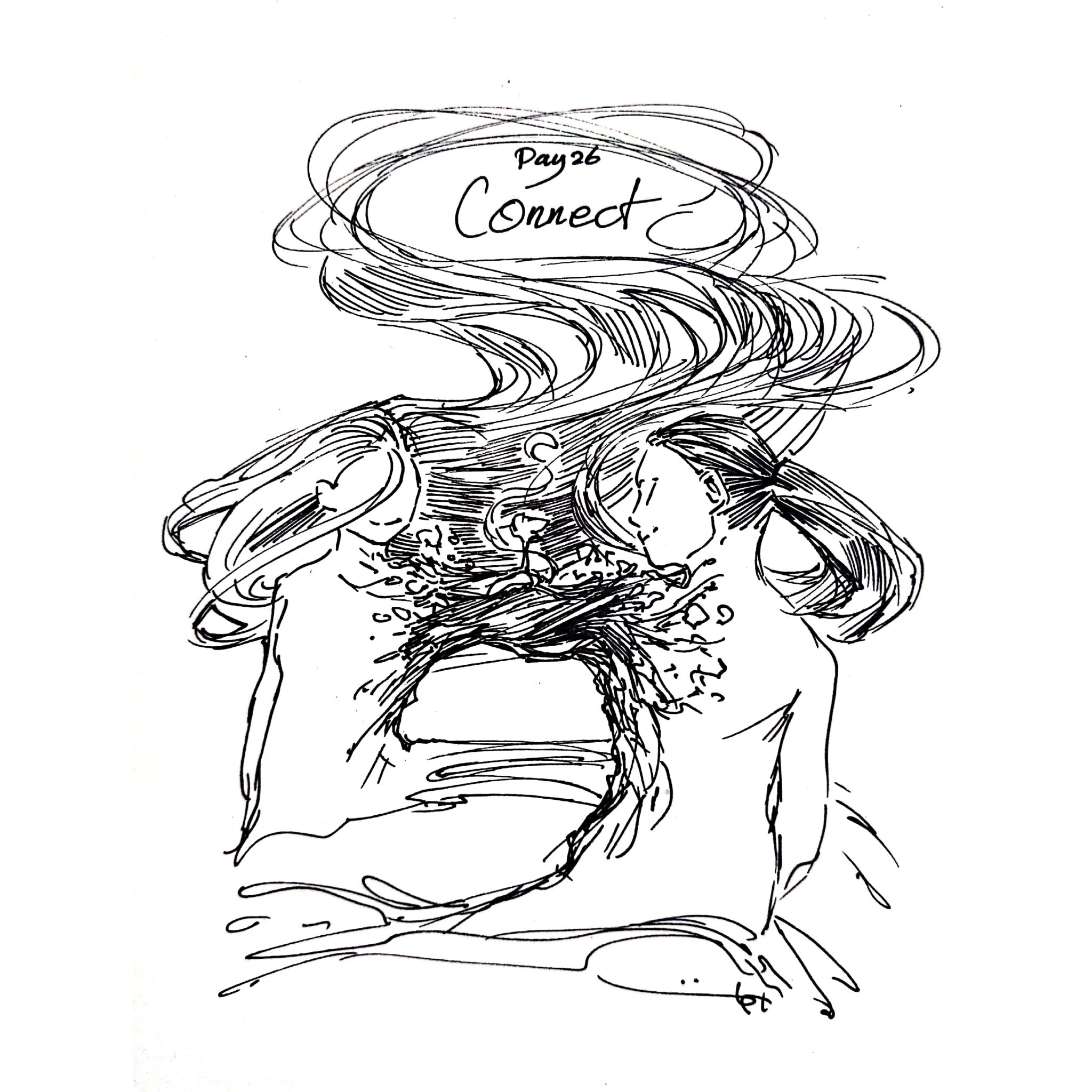 Eshraq Art Corner on Twitter: "Inktober day 26 - Connect - To my precious friend 💙 . . . # ...