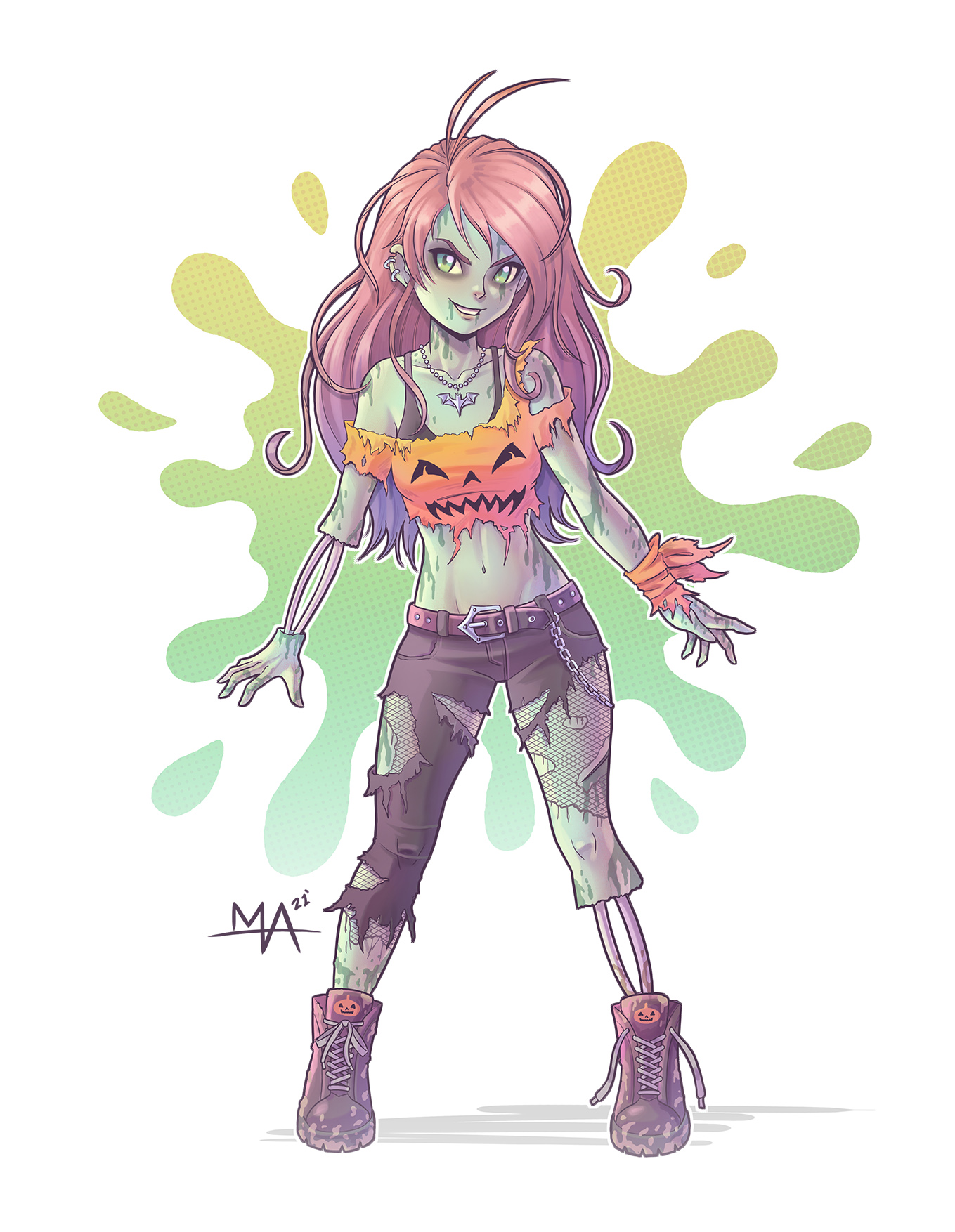 Cute Zombie Girl Drawing