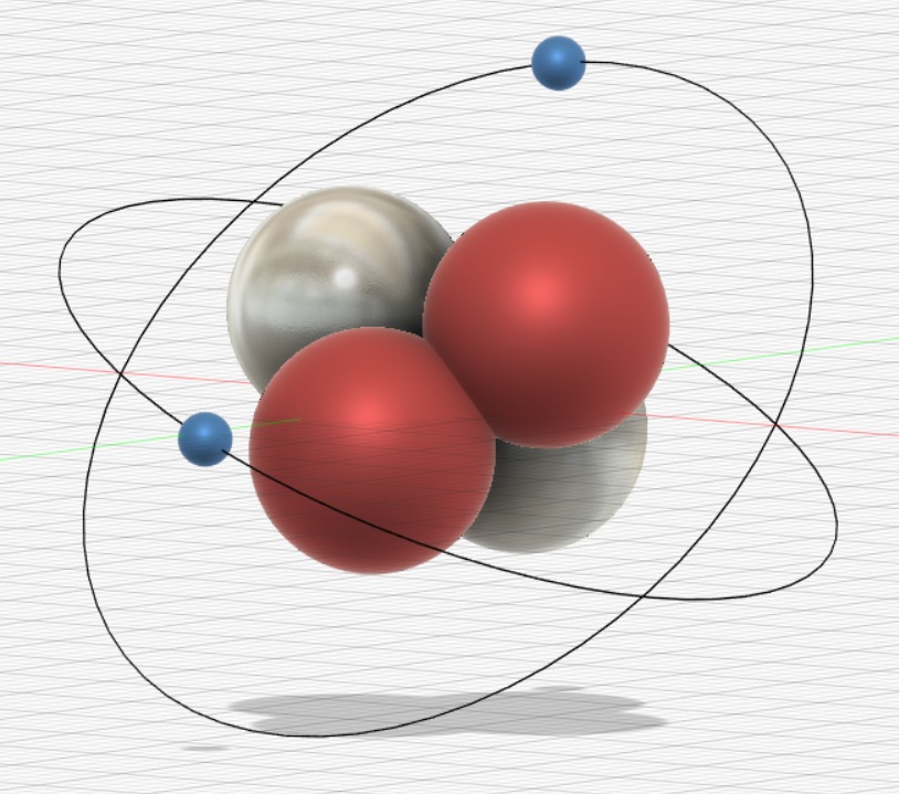 Helium Atom 3d Model