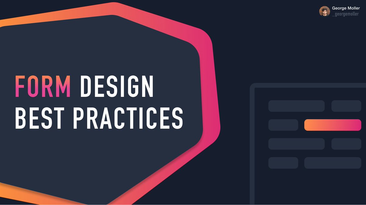 Form design best practices Small thread - Thread from George Moller ...